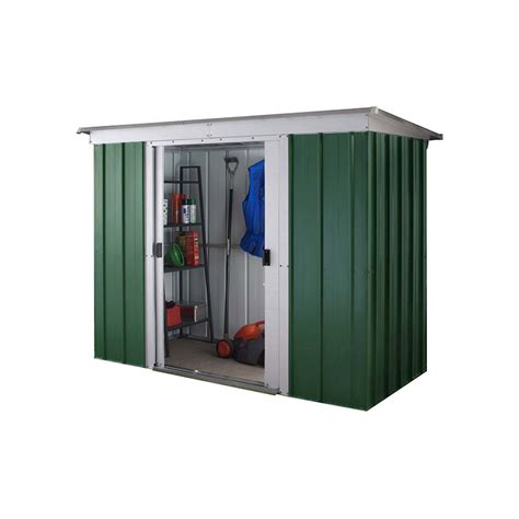Abri de jardin vert Yardmaster 2 36m² en acier galvanisé et ancrage