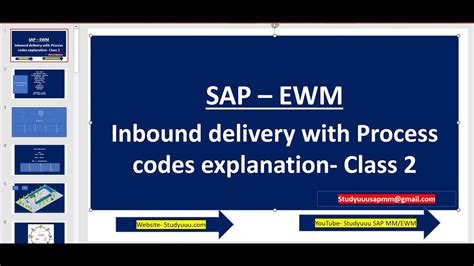 SAP EWM Inbound Delivery With Process Codes Explanation Class 2 YouTube
