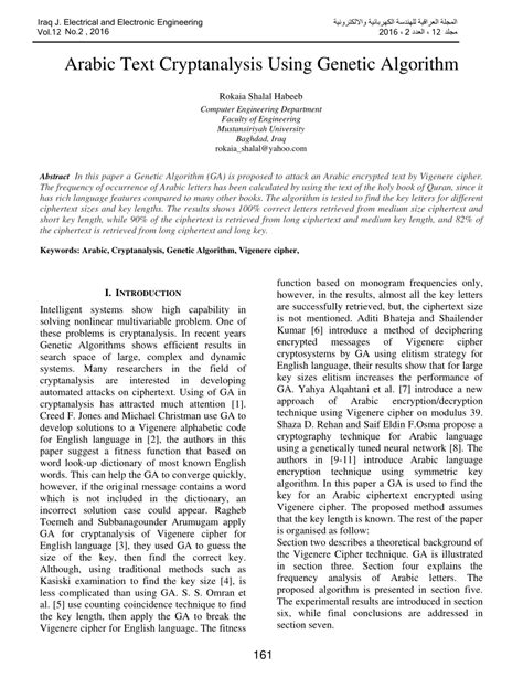 pdf arabic text cryptanalysis using genetic algorithm