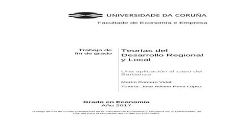 Teorías del Desarrollo Regional y Local PDF Document