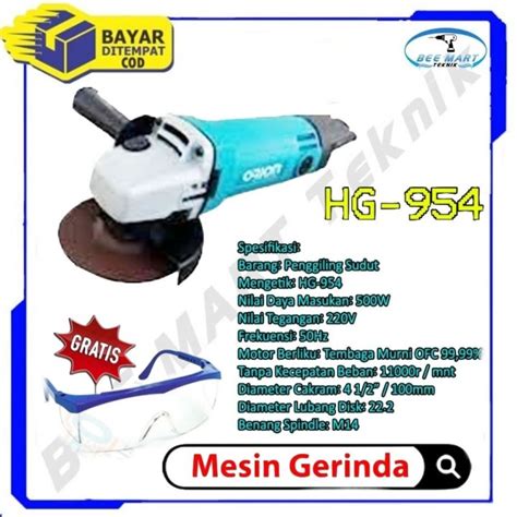 Mesin Gerinda Tangan Listrik Orion HG 954 Heavy Dutty Polisher Angle