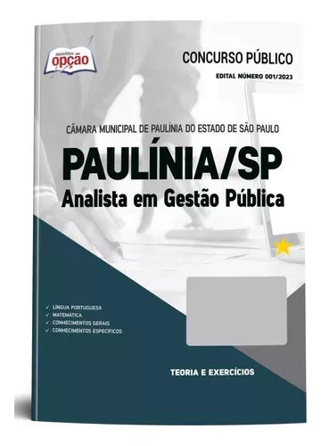 Apostila Completa Analista Em Gestão Pública Câmara Municipal De