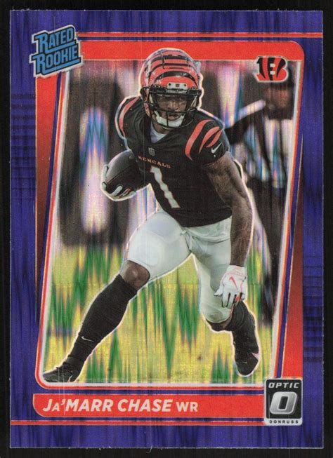 Ja Marr Chase 2021 Donruss Optic Rated Rookie 207 RC Purple Shock