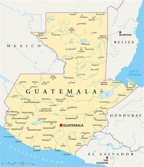 Mapa De Guatemala Azul Y Blanco