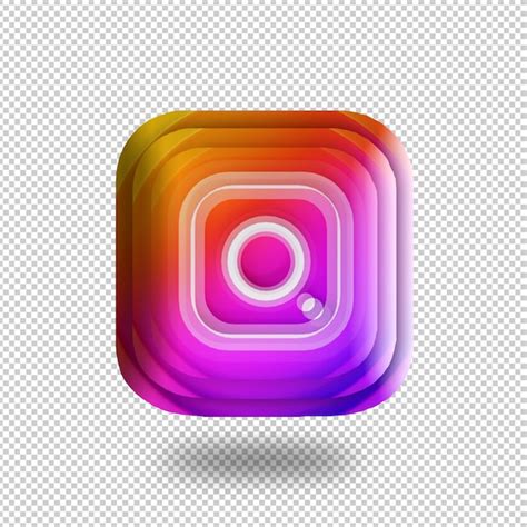 3d Redondo Logotipo De Instagram Icono De Las Redes Sociales Aislado 3d