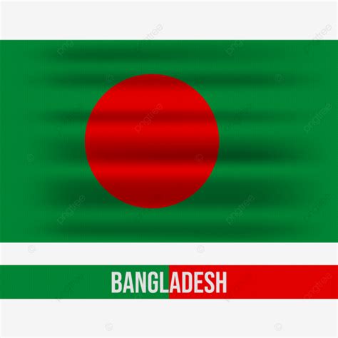 Waving Fluttering National Flag Of Bangladesh Vector Closeup