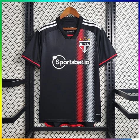 Camiseta Camisa do São Paulo Masculina Preta EDIÇÃO 2023 2024 Camisa de
