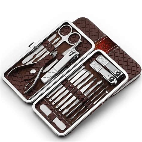 18Pcs Set Stainless Steel Nail Kit Nail Clipper Nipper Cutter Scissors