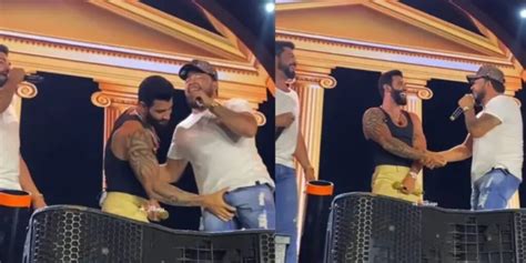 Gusttavo Lima Surge Em V Deo Apertando Partes De Amigo