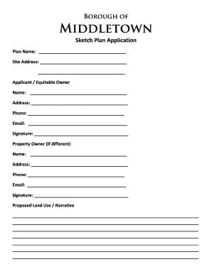 Fillable Online Sketch Plan Application Middletown Borough Fax Email