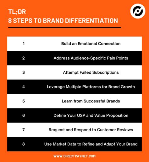 Steps To Brand Differentiation Chart Directpaynet