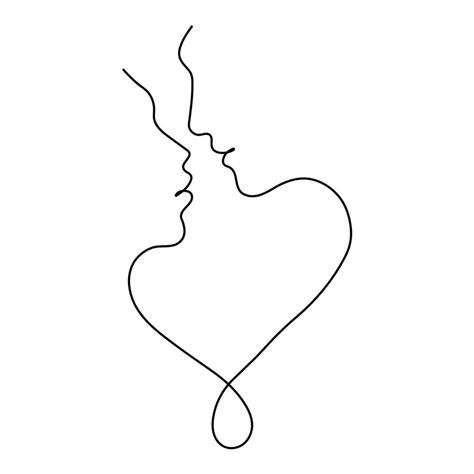 pareja de enamorados con dibujo de línea continua ilustración vectorial