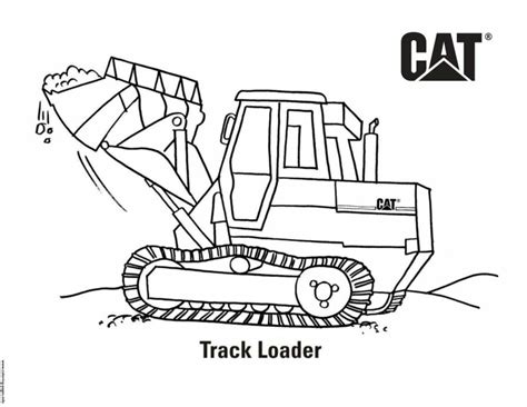 Track Loader Truck Caterpillar Coloring Excavator Coloring Page