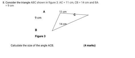 solved 8 consider the triangle abc shown in figure 3 ac