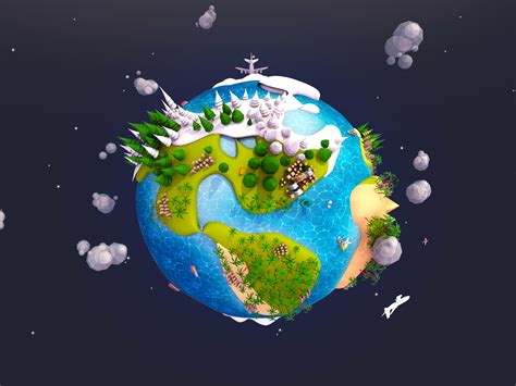 3D Model Cartoon Earth Planet TurboSquid 1293943