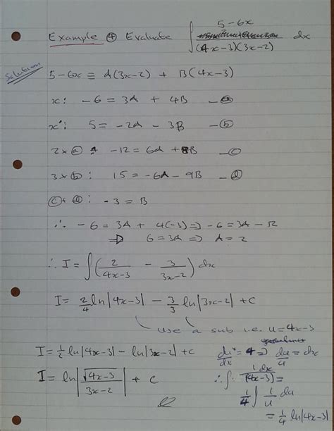 a level maths notes a2 integration ii partial fractions part 2