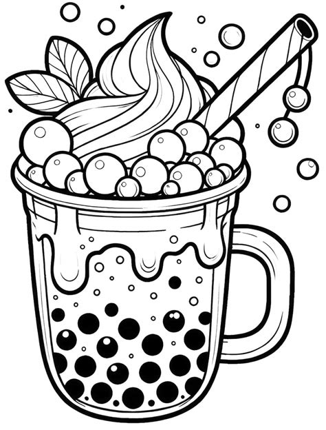 Boba Tea Coloring Pages Delightful Coloring Sheets