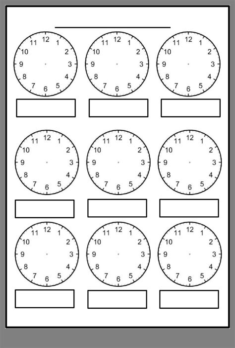 Free Printable Clock Worksheets