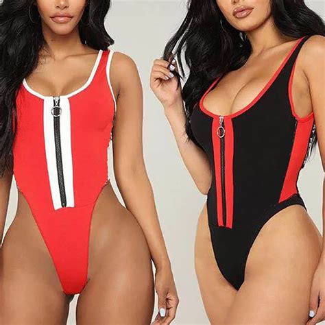 WEANIA Sexy Skinny Deep V Neck Bodysuit Women Sleeveless Patchwork