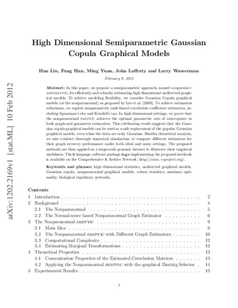 pdf high dimensional semiparametric gaussian copula graphical models larry wasserman