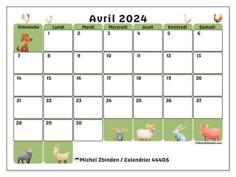 Calendrier Maternelle Avril 2024 Helge Kristyn
