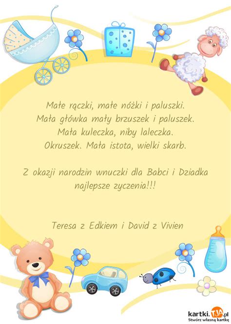 Z Okazji Narodzin Wnuczki Dla Babci I Dziadka Najlepsze Zyczenia