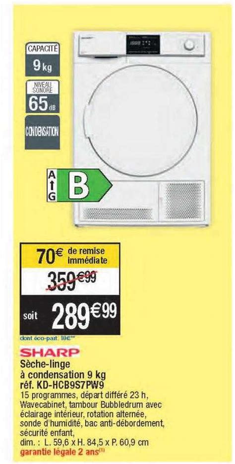 Promo S Che Linge Condensation Kg Sharp Chez Migros France