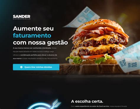 Landing Page Gestor de Tráfego para delivery on Behance