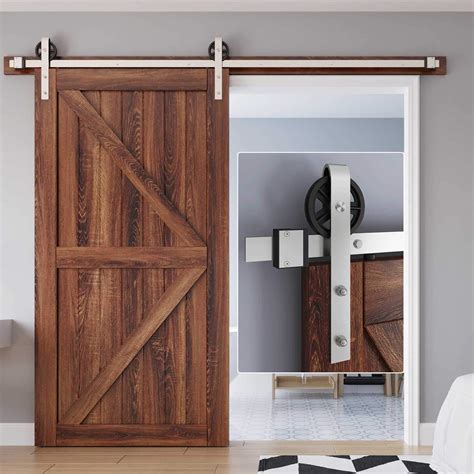 Buy EaseLife 8 FT Brushed Nickel Sliding Barn Door Hardware Track Kit