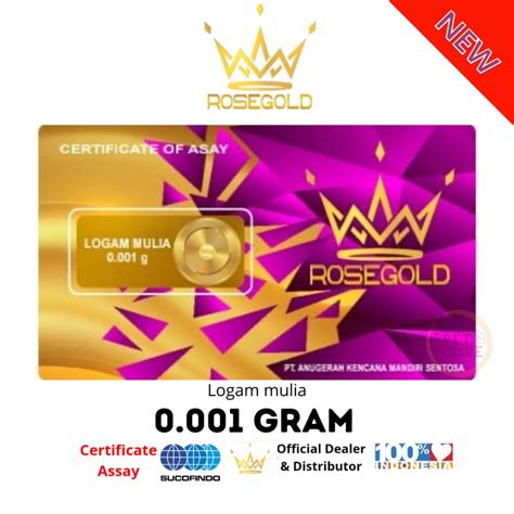 Jual ROSE GOLD Logam Mulia Emas Mini 0 001Gr Baby Gold Shopee Indonesia