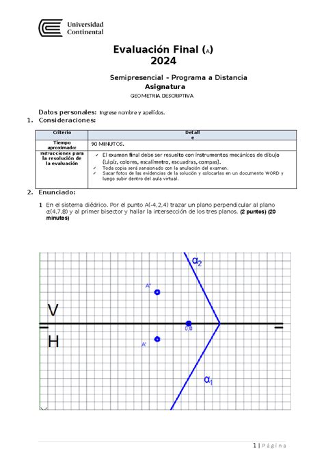 Geometria Descriptiva Examen Final 3 Tagged Evaluación Final A