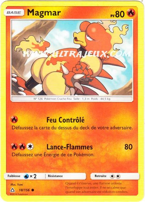 Magmar 18 R 156 Carte Pokémon Cartes à l Unité Français UltraJeux