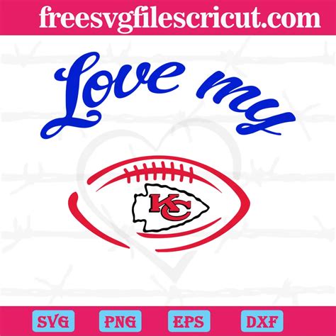 Love My Kansas City Chiefs Svg Png Dxf Eps Cricut Silhouette Free