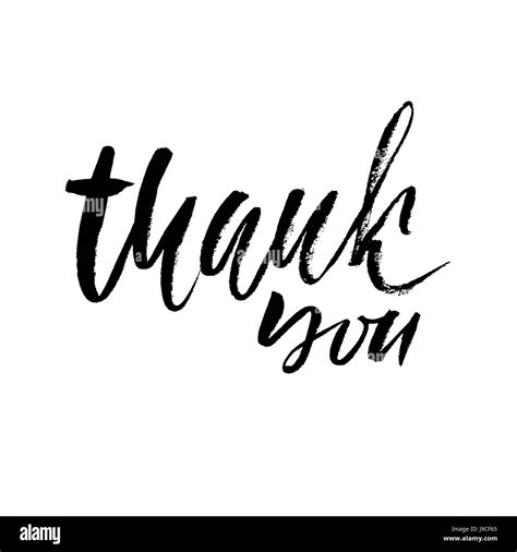 Thank You Handwritten Inscription Hand Drawn Modern Dry Brush