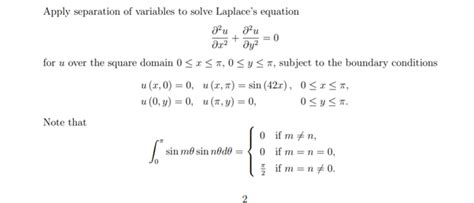 solved apply separation of variables to solve laplace s