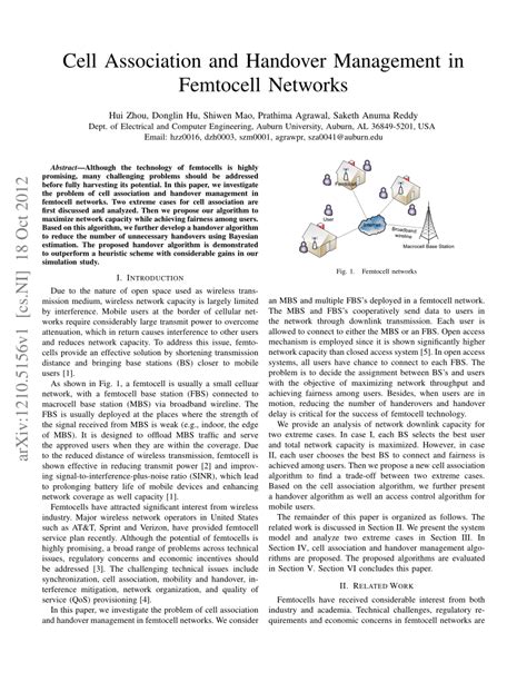 pdf cell association and handover management in femtocell networks