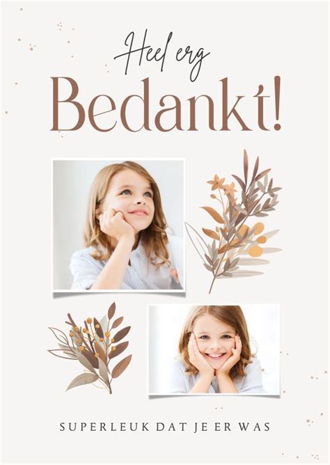 Een Stijlvolle Bedankkaart Voor Een Vormsel Of Communie De Tekst Is