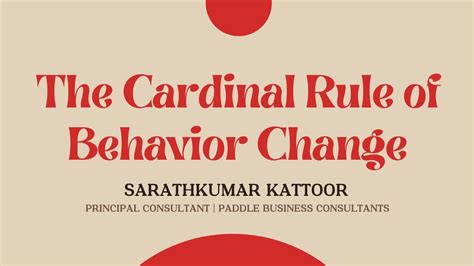 The Cardinal Rule Of Behavior Change YouTube