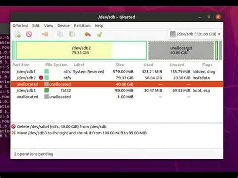 Using Gparted To Move A Windows 10 EFI Partition To The End Disk YouTube
