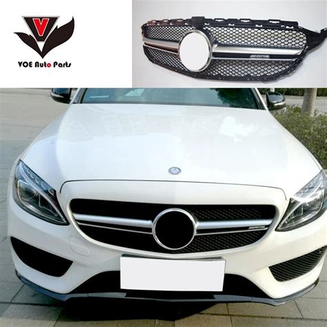W205 Amg C63 Style Front Grill Grille With Amg Logo For Mercedes Benz C