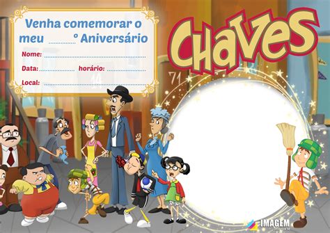 Convite de aniversário infantil Chaves para preencher baixe grátis