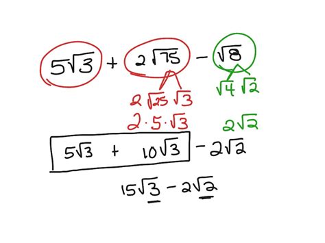 adding subtracting radicals math showme