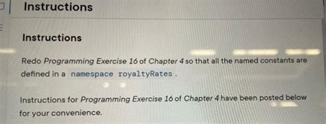 solved instructions redo programming exercise 16 of chapter