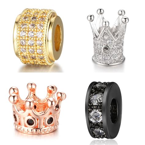 Contas espaçadoras para pulseira de zircônio charmoso micro pave
