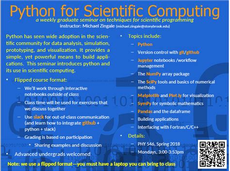 PHY 546 Python For Scientific Computing Institute For Advanced