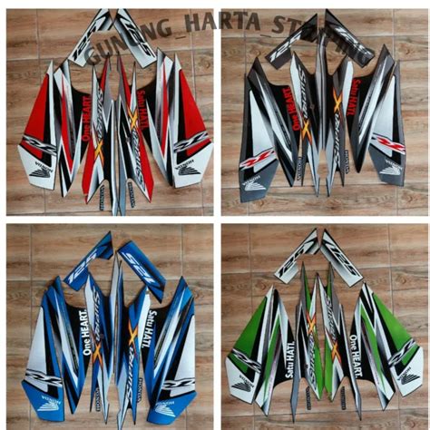 Striping Stiker Lis Body Motor Full Set Honda Supra X 125 One Heart