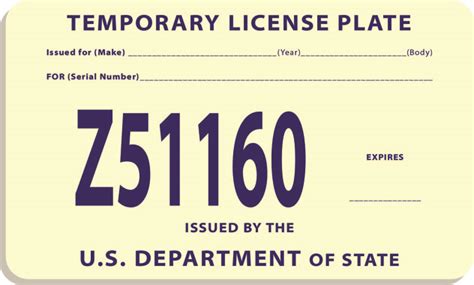 Temporary License Plate Template
