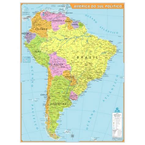 Mapa América do Sul Político