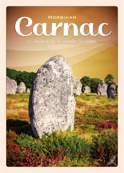 Affiche Vintage Des Menhirs De Carnac