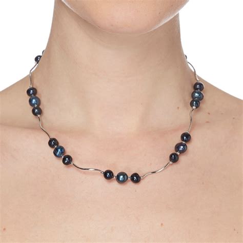 Collier 1 Rang De Perles De Culture Noires Mon Boudoir De Perles